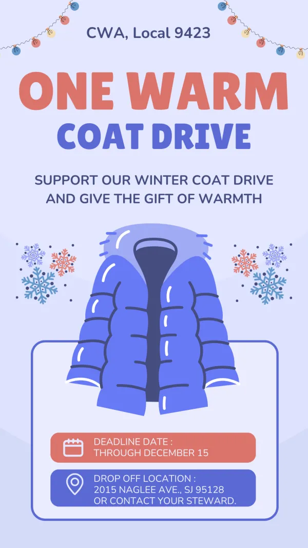 Operation One Warm Coat Drive | CWA Local 9423